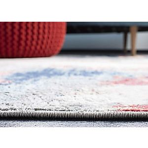 SAFAVIEH Jasper Collection Area Rug - 10' x 13', Grey & Red, Modern Abstract Design, Non-Shedding & Easy Care, Ideal for High Traffic Areas in Living Room, Bedroom (JSP101C)