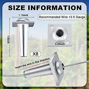 8 Pcs Anchor Wire Vise Anchor Vise Grape Trellis 2 Rolls Galvanized Wire Stainless Steel Wire Braces Wire for Tightening 12.5 Gauge Wire to Build Trellises, Vineyards, Fences and Arbors