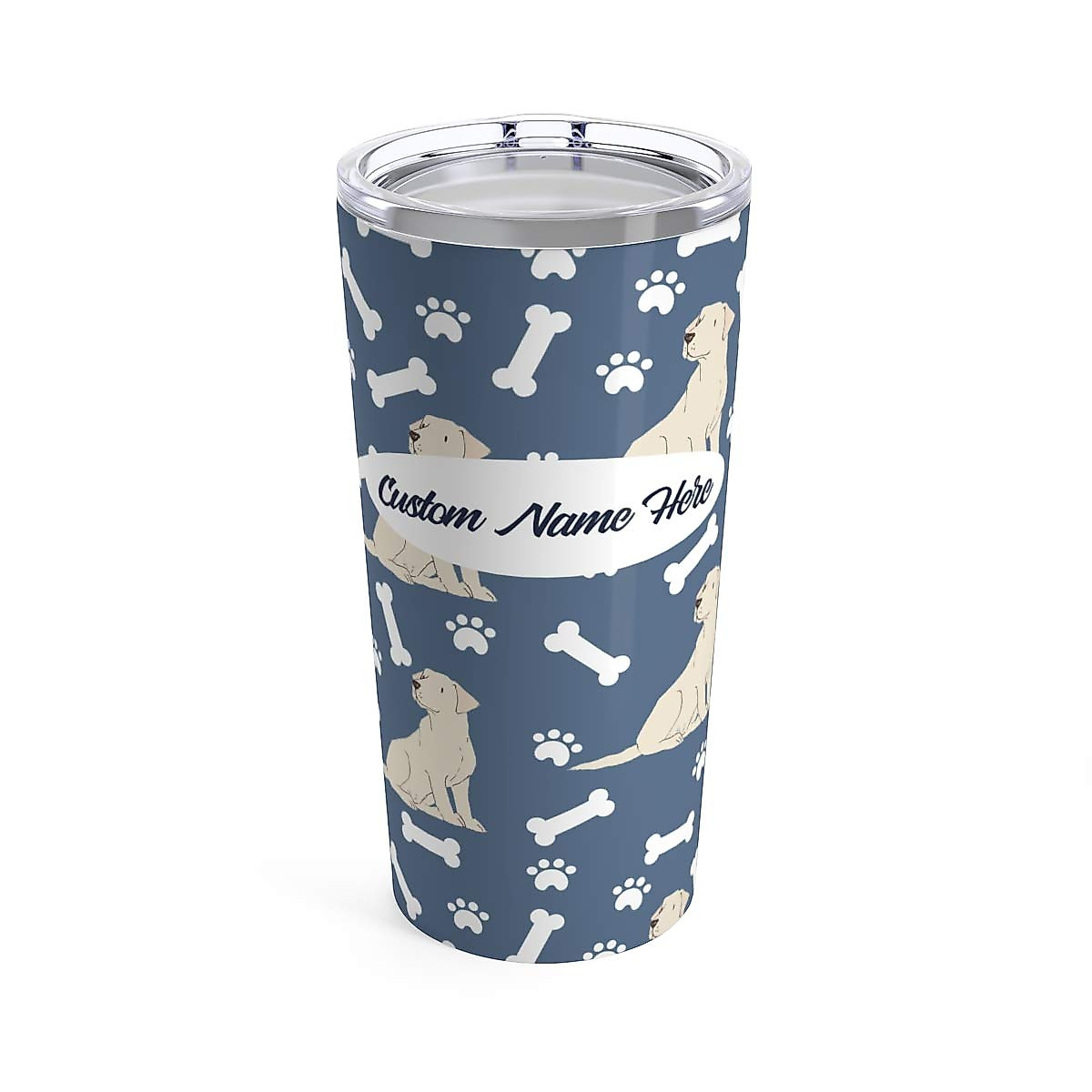 Custom Yellow Lab 20oz Travel Mug - Personalized Stainless Steel Insulated Tumbler Cup for Dog Lovers Warm Cold Drinks Coffee Beer Gifts for Men Women Labrador Retriever