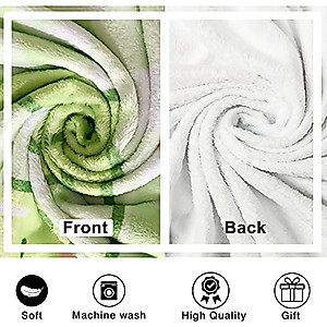 Frog Blanket Cute Print Flannel Throw Gift for Childs Teens Adults Super Soft Snuggle Breathable Foldable Bed Sofa Couch Novelty Unisex 100x130 Green 40x50