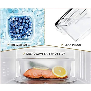 Freezer Microwave BPA Free Airtight - 16 Food Storage Containers - 16 Container Set Medium Kitchen Microwave Refrigerator Plastic with Easy Snap Lids