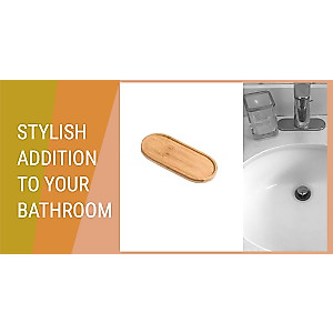 Bamboo Vanity Tray Bathroom Counter for Organizing Decor Display