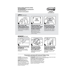 Command Poster Strips, Damage Free Hanging Poster Hangers, No Tools Wall Hanging Strips for Posters, 60 White Command Adhesive Strips