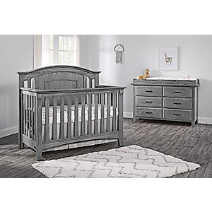 Oxford Baby Willowbrook 4-in-1 Convertible Crib, Graphite Gray, GreenGuard Gold Certified