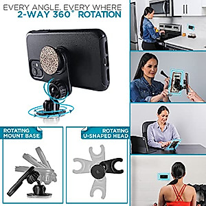 [2-Pack] Wall Mount for PopSockets, Socket Mount for Desk for Home, 2 Way 360 Degree Rotation, Super Strong Nano Adhesive, Compatible with All Sockets…