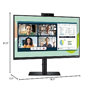 Samsung S40VA Series 24-Inch Computer Monitor, HDMI Monitor, 75Hz Monitor, IPS Monitor, Built-in Webcam, Built-in Speaker & Mic, FreeSync Premium (LS24A400VENXZA)