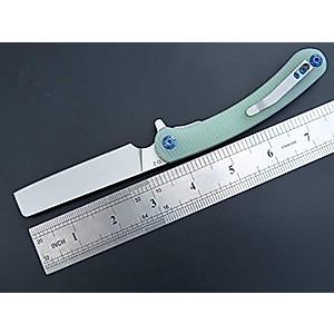 Eafengrow EF939 Folding Pocket Knife D2 Steel Blade G10 Handle EDC Tool Knife for Camping Survival and Outdoor (Jade)