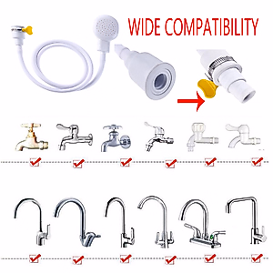 Sink Spray Rubber Hose, Sink Hose Attachment for Faucet Portable Sink Hose Faucet Sprayer, Shampoo Sprayer Hose for Dog, Pets, Bathing Baby, Washing Hair, Rinsing Vegetables.