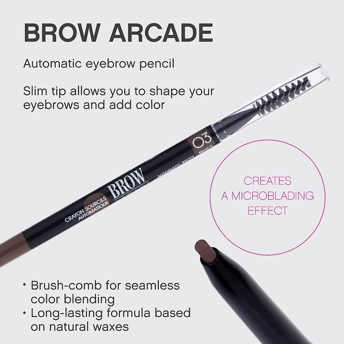 Vivienne Sabo Paris - Automatic Eyebrow Pencil Brow Arcade, Chestnut (Shade 03), Natural Looking Brows, All Day Wear, Cruelty Free