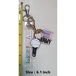 Keychain for B-TS Set(2 PCS) Signature Merchandise Army Bomb Key Ring & Bangtanboys Name Keychain Army Gift Merch (JK)