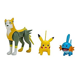 Pokemon Pikachu Mudkip Boltund Battle Feature 3 Figure Set Action Ready