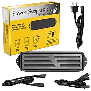 IdeaEuropa Dual Motor Power Supply Transformer Kit for Power Recliner, Sofa, Sectional or Loveseat. 29V 2A AC Power Cord Cable, Extension and Y Splitter Cable