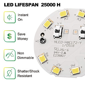 Maelsrlg E17 Intermediate Base LED Bulb, 6W (60 Watt Equivalent) G14 Globe Ceiling Fan Light Bulbs, Daylight White 5000K, 600 Lumens, Non-Dimmable, Pack of 6
