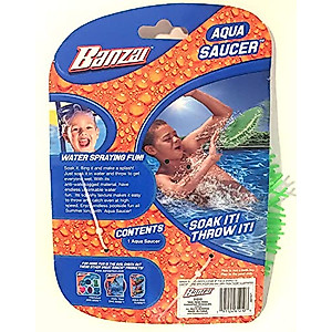 Banzai Green Aqua Saucer Pool Toy 5" Disk (Soak It and Throw It)