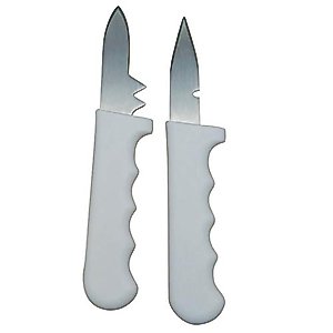 DOITOOL Oyster Shucking Knife Crab Tools Corkscrew 2Pcs Stainless Steel Oyster Knife Non- Clams Knives Seafood Scallop Opening Tools for Home Kitchen Kits Home Tools Shell Knives