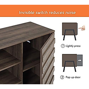 WAMPAT Buffet Cabinet with 6 Storages, Modern Kitchen Storage Cabinet Industrial Farmhouse Coffee Bar Table, Multipurpose Side Console Table for Living Room, Bathroom (Brown)