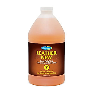 Farnam Leather New Easy-Polishing Glycerine Saddle Soap and Leather Saddle Cleaner, Protects and Preserves Leather, Cleans, Conditions and Polishes, 64 Oz.