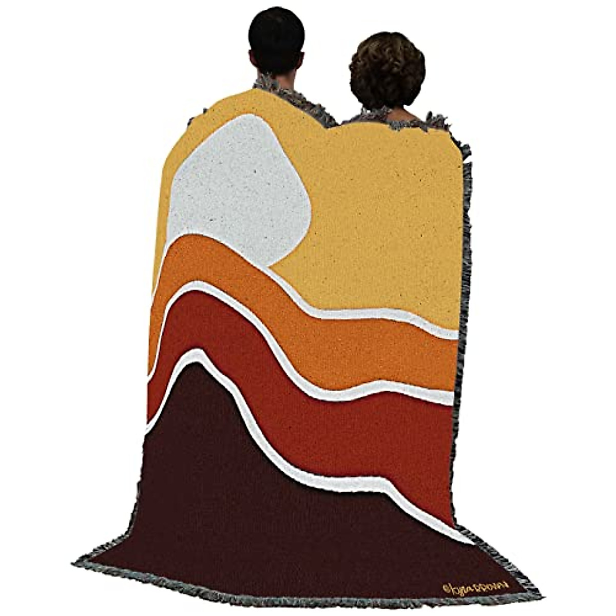 Pure Country Weavers 70's Sunset Blanket by Kyra Brown - Abstact Art - Gift Tapestry Throw Woven from Cotton - Made in The USA (72x54)
