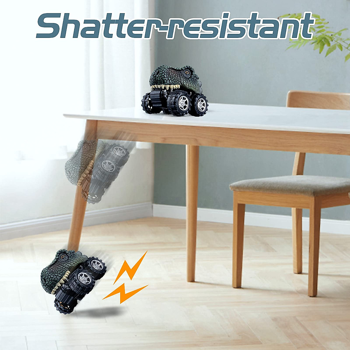 DINOBROS Dinosaur Toy Pull Back Cars 6 Pack Dinosaur Boy Toys Age 3,4,5,6,7 Dino T-Rex Games