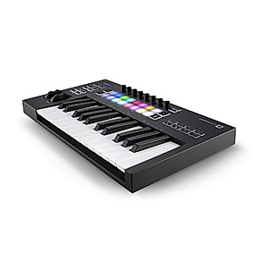 Novation Launchkey 25 (MK3) 25 Full Size Key MIDI Keyboard Bundle with Sustain Pedal and 4-Port USB 3.0 Hub (3 Items)