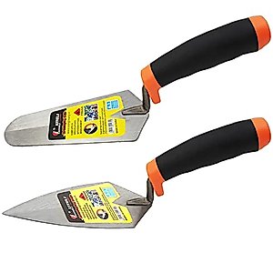 ESreake 2 Pcs Pointing Trowel and Gauging Trowel Set,6" Masonry Hand Tool Set with Soft Grip Handle,Margin Trowel Bricklaying Trowel Building Products (6 Inch)