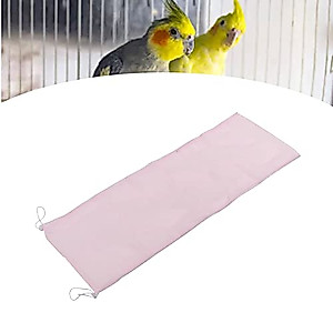 EVTSCAN Birdcage Nylon Mesh Net Adjustable Dustproof Seed Catcher Guard Net Cover for Parrots Parakeet Macaw Cage(Pink)