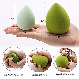 BTYMS 10 Pieces Makeup Sponge Blenders Beauty Sponges Egg Shaped Blending Sponge Foundation Applicator Cosmetic Sponges