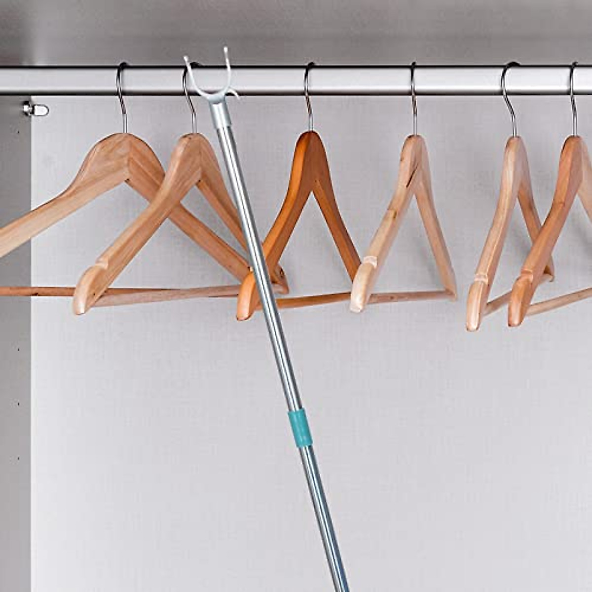 Abaodam 3pcs stitching clothes rail professional dresses specialty tools accessories outdoor closet hooks reach closet pole reach pole hook Clothes Drying Rod Sturdy Clothes Pole CD