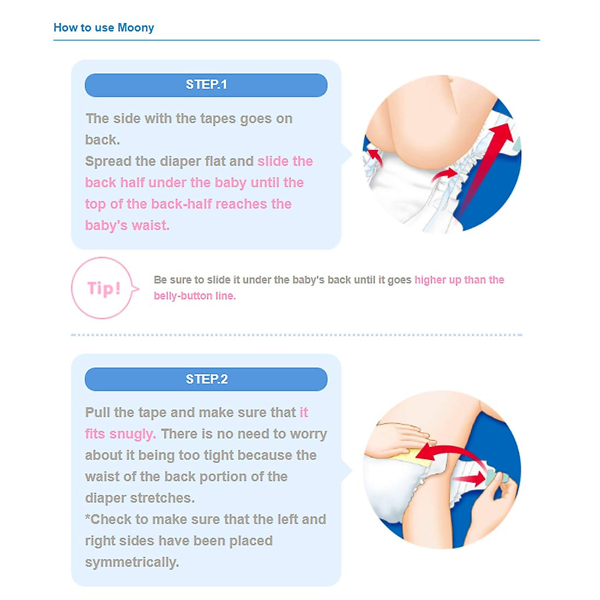 Mavvel Baby Pull Up Pants Size L (20-31 lb) Girls 44 Count - Moony Pants Bundle with Americas Toys Wipes