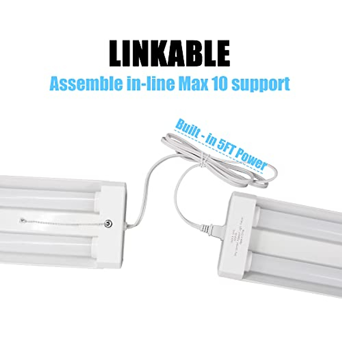THKSGOD Linkable LED Shop Light 4ft,5000K Daylight White,led Shop Light for Garage 4500LM Super Bright,Shop Light for Workshop