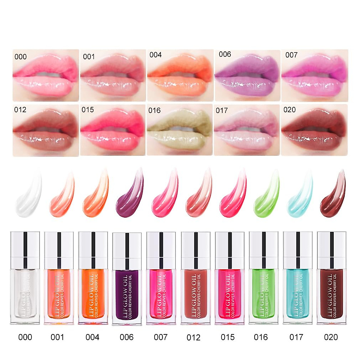 KIMIEYE Hydrating Lip Oil for Women, Glossy Lip Color, Transparent Lip Gloss for Nourishing Lip and Make Lip Full, Moisturizing Liquid Tinted Lip Balm for Lip Care, 0.2oz (Raspberry #007)