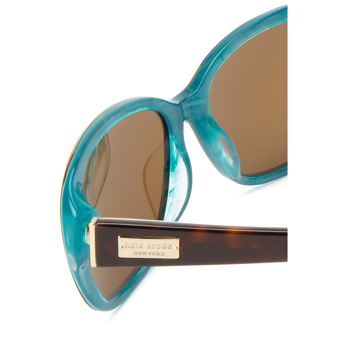 Kate Spade New York Women's Hilde Cat-Eye Sunglasses, Olive & Tortoise & Turquoise Polarized, 54 mm