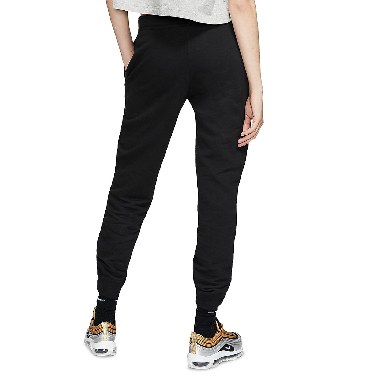 Nike Women's NSW Regular Pant Varsity, Black/Black/White, X-Large