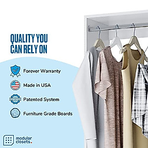 Double Hanging Closet Unit - Modular Closet System for Hanging - Corner Closet System - Closet Organizers and Storage Shelves (White, 36 inches Wide) Closet Shelves