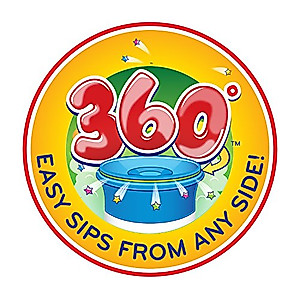 Nuby Plastic 1pk No Spill 2-Handle 360 Degree Wonder Cup - Colors May Vary, Red/Green/Pink/Aqua/Purple/Orange