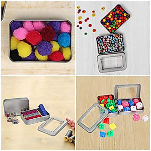 Kurtzy Silver Metal Storage Tin Box with Lid (10 Pack) - 9 x 6.3 x 1.8cm / 3.54 x 2.48 x 0.71 Inches - Small & Portable Non-Hinged Empty Containers - Mini Rectangular Home Craft & Survival Container