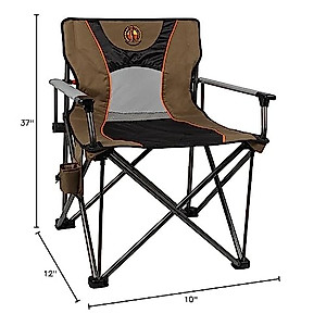 Bushtec Adventure Charlie Folding Fisherman Sportsman Camping Chair with Solid Arms 440 lbs max