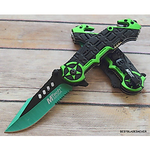 8.25 Inch Mtech Tactical Rescue Stainless Steel Open Folding Pocket Knife With Clip Outdoor Survival Hunting Knife for Camping by Survival Steel