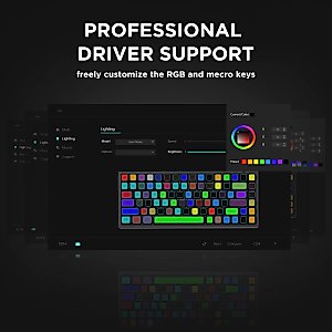 YUNZII KC84 84 Keys Hot Swappable Wired Mechanical Keyboard with PBT Dye-subbed Keycaps, Programmable, RGB,NKRO,Type-C Cable for Win/Mac/Gaming/Typist (Gateron Yellow Switch, Pudding)