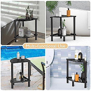 AIMUCT Metal Corner Shower Stool for Inside Shower Stainless Steel Shower Benches for Inside Shower Waterproof Shower Stool Seat with Storage Shelf