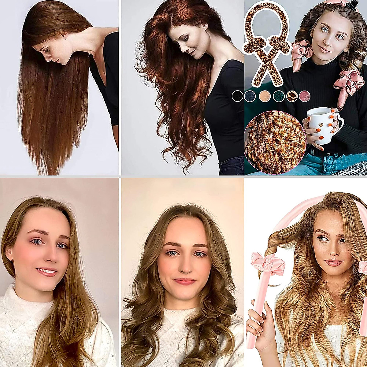 IVYU Tiktok Hair Curlers Rollers For Long Heatless Curling Rod Headband Ribbon No Heat Hair Roller Kit Tool You Can Sleep In Soft Foam Curling Rods Hair Rollers Overnight for Women