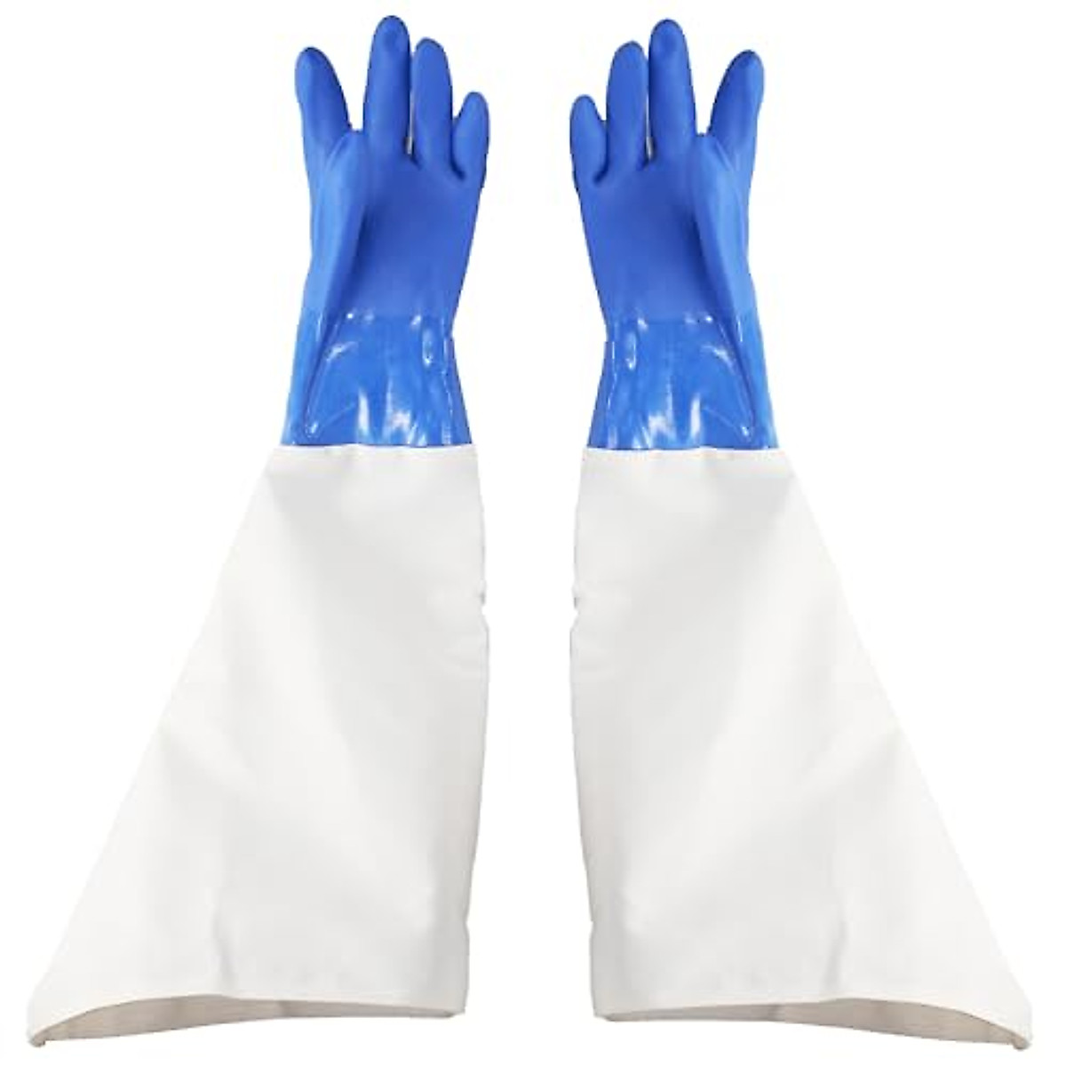 Jewboer 23.6" Canvas Rubber Sandblasting Sand blaster Protection Gloves for Sandblast Cabinets XL,1 pair