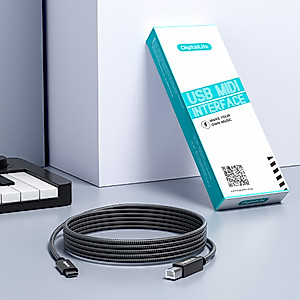 DigitalLife USB Type C to B MIDI Interface Converter Adapter Cable for MIDI Music Instruments (Metal,3.3FT)