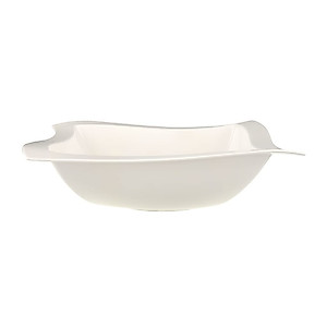 Villeroy & Boch New Wave Square Salad Bowl, 13 in, Premium Porcelain, White