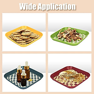 ZenTiky Plastic Plates,4 Pack Multi-Use Reusable Plates for Snack, Fruit, Nut, Dessert, Small Plates for Home, Birthdays, Weddings and Party, 5.9", Multicolor