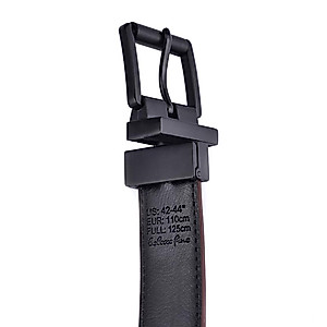 Beltox Men’s Belts Dress Casual Reversible Leather 1.1” w Roller Buckle Rotated(Black/Brown w Black Buckle, 34-36)