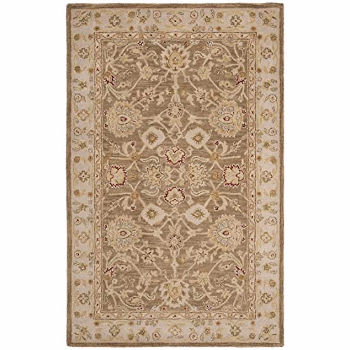 SAFAVIEH Anatolia Collection 8' x 10' Tan / Ivory AN522B Handmade Traditional Oriental Premium Wool Area Rug