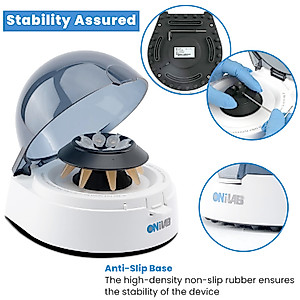 ONiLAB's Scientific Mini Centrifuge 7000RPM, 2680 x g RCF, Lab Benchtop Centrifuge with 2 Rotors for 8 x 0.2/0.5/1.5/2.0ml and 0.2mL×32 PCR Strips, Low Noise≤45dB, 100-240V