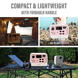 Newpowa Portable Solar Generator 700W Backup Lithium Battery Power Station, 537Wh LiFePo4 Powerbank AC 120V Outlet DC Wireless Charging, Pure Sine Wave for Outdoors Camping Travel Party Blackout