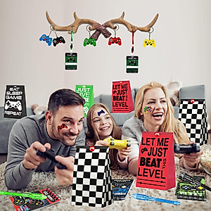 146 Pcs Video Game Party Favors, Gamer Party Favors -Ink Pen Notebook VIP Passes with Lanyards Slap Bracelets Keychains Bags Tattoo Stickers for Kids Gaming Party Favors Game On Birthday Party Favor